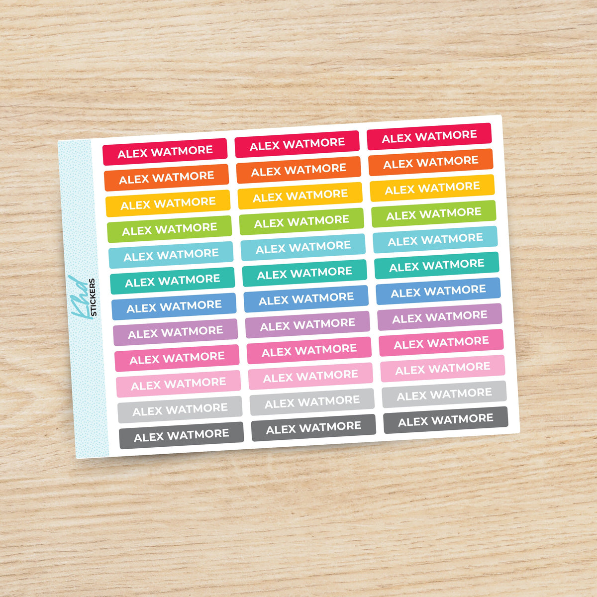 Name Labels, Personalised Stickers for Everyone, Assorted Colours and ...